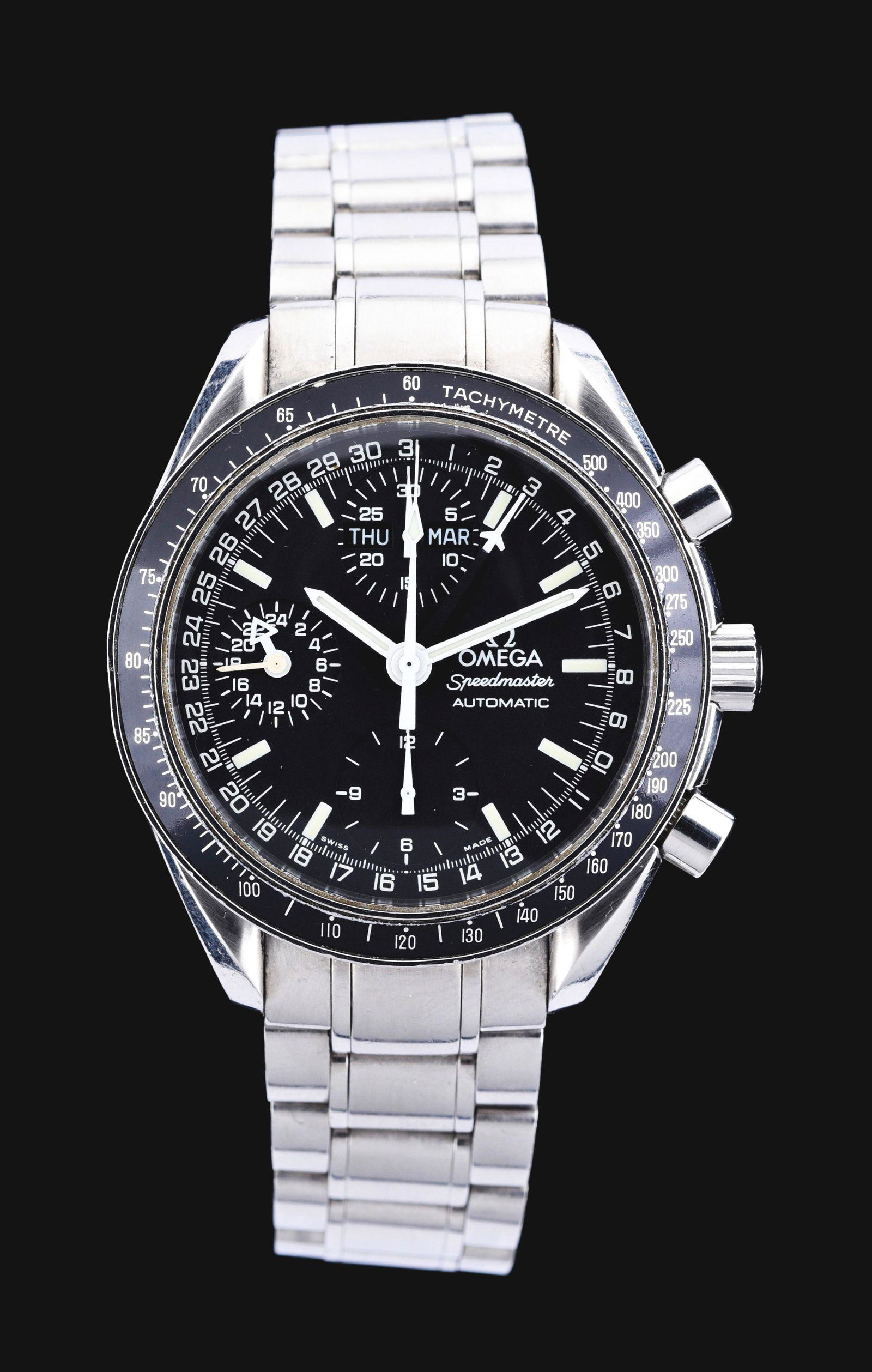 Men's Steel Omega Speedmaster Automatic Watch W/box.