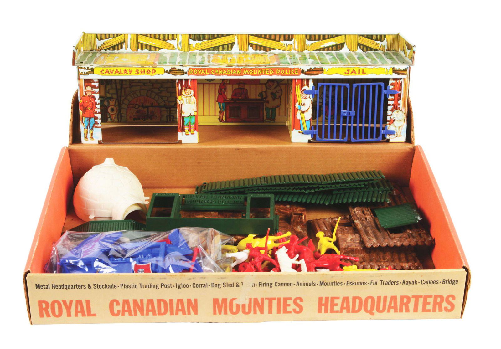 Rare Ideal Royal Canadian Mounties Headquarters Play Set.