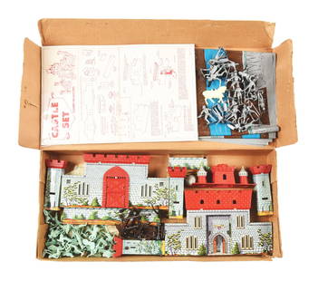 Marx Medieval Castle Playset With Knights And Vikings In Original Box 4707