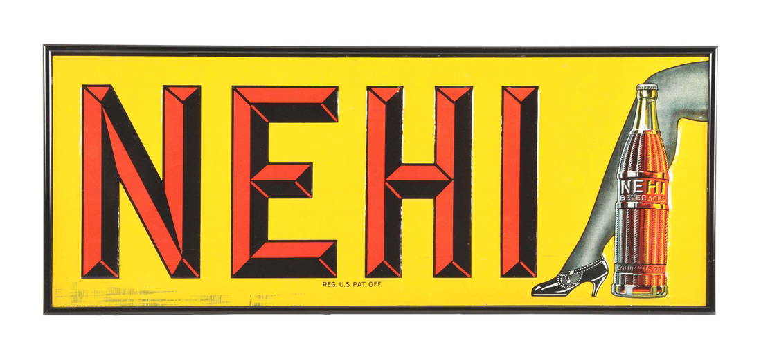 EMBOSSED TIN NEHI LEG SIGN. - Aug 23, 2022 | Dan Morphy Auctions in PA