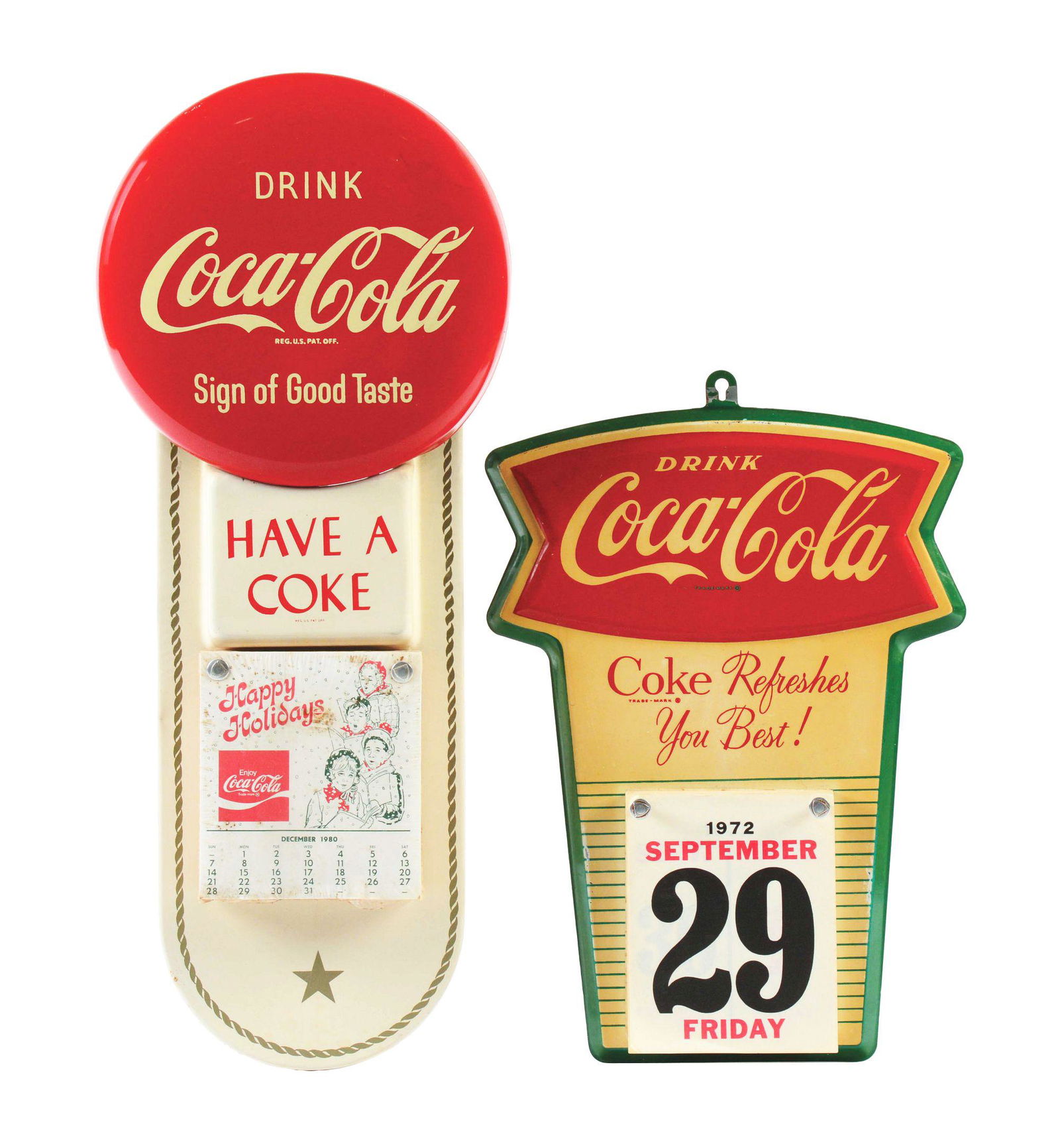 Lot Of 2: Coca Cola Calendars.