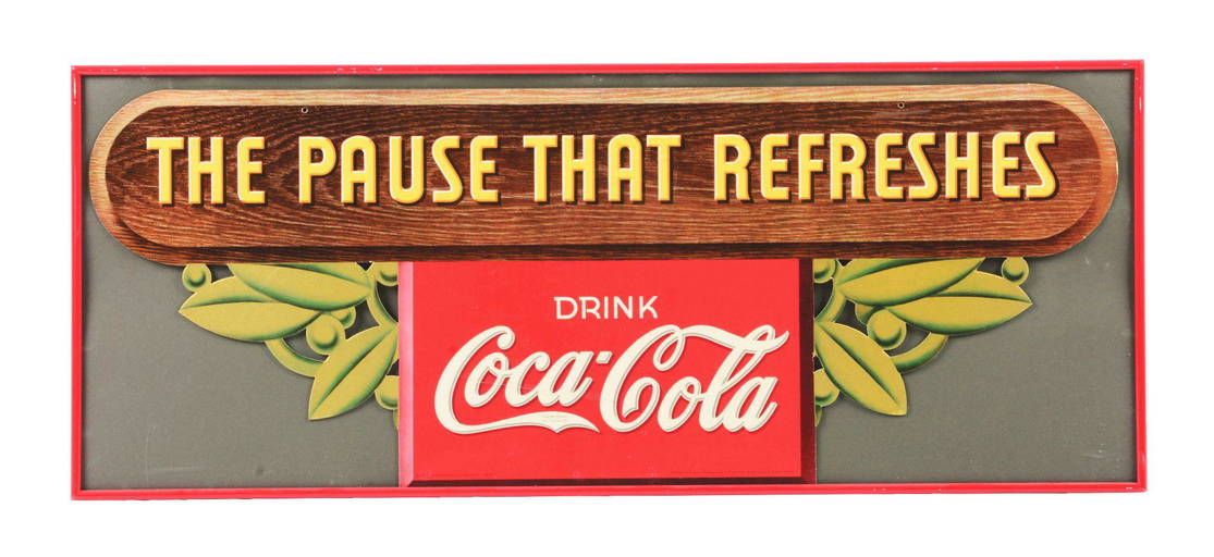 Coca Cola Framed Cardboard Lithograph.