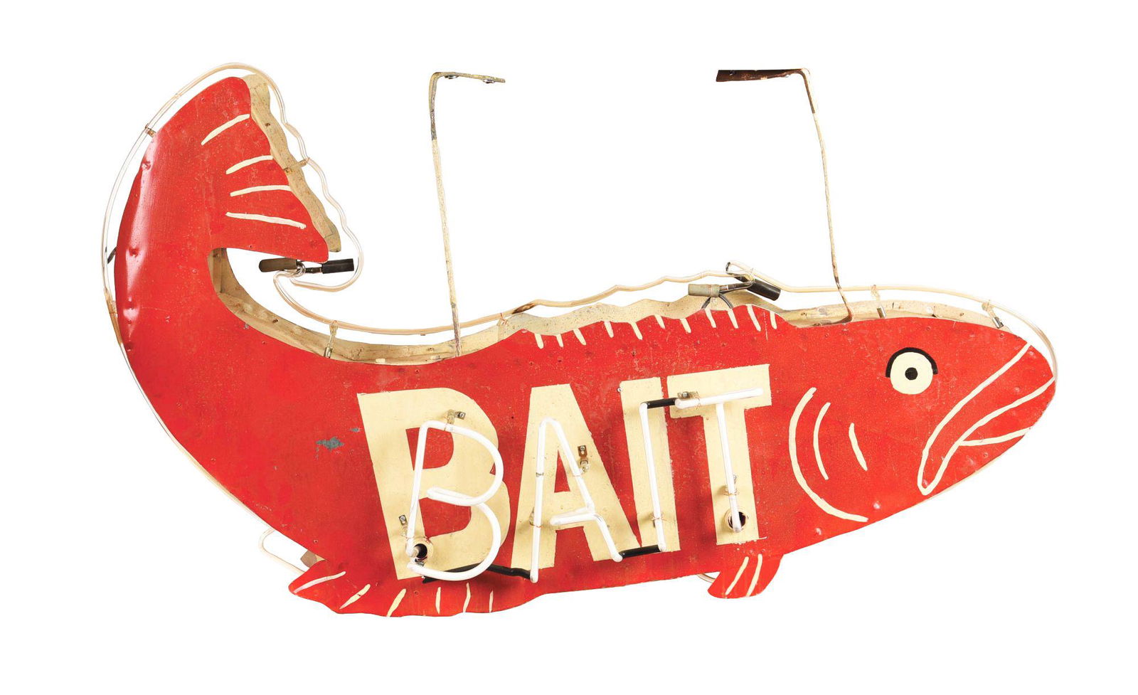 Die Cut Neon Bait Sign.