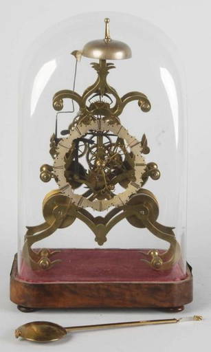 Two Train Skeleton Clock With Cable Driven Fusee.