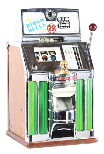 25¢ Jennings Bingo Belle Light Up Slot Machine.