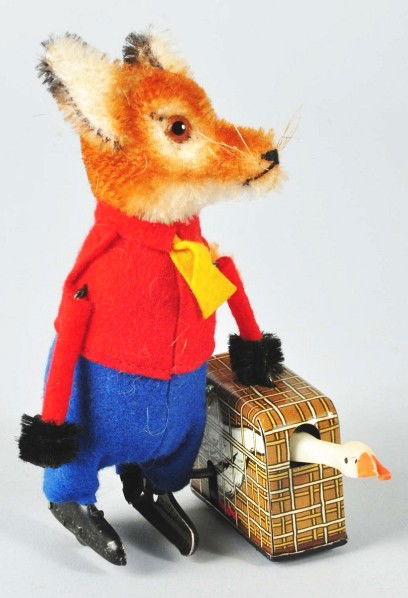 Schuco Fox Carrying Goose Wind Up Toy.