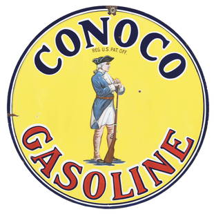 Outstanding Conoco Gasoline Porcelain Triangle Sign