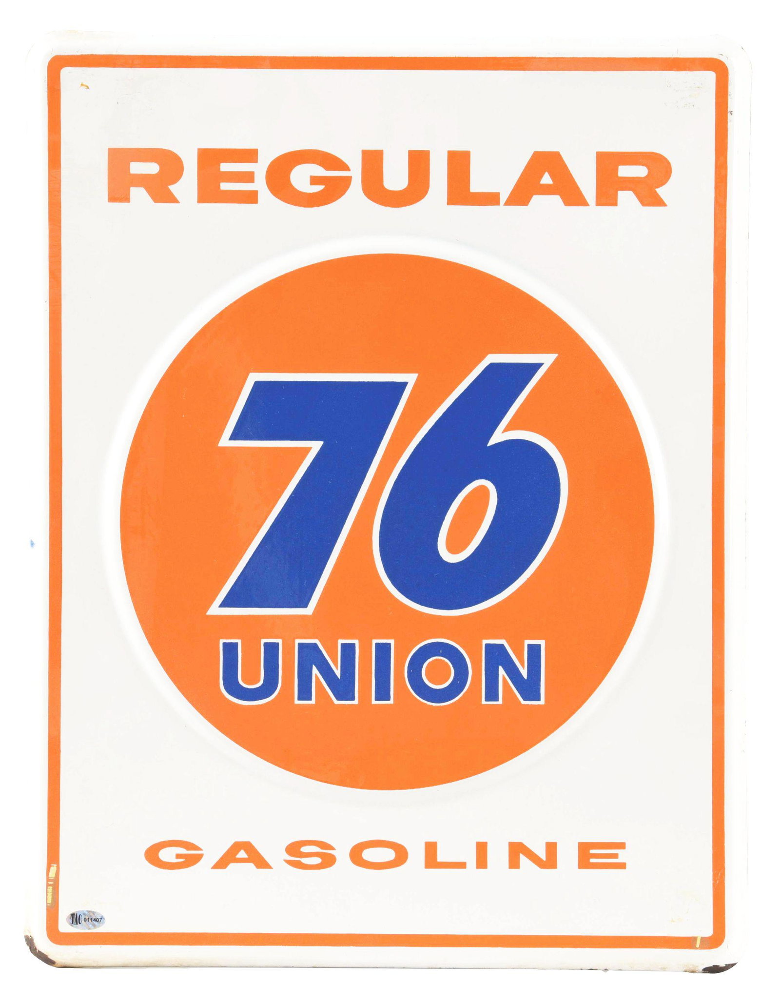 UNION OIL COMPANY 76 GASOLINE EMBOSSED PORCELAIN PUMP PLATE SIGN. - Sep ...