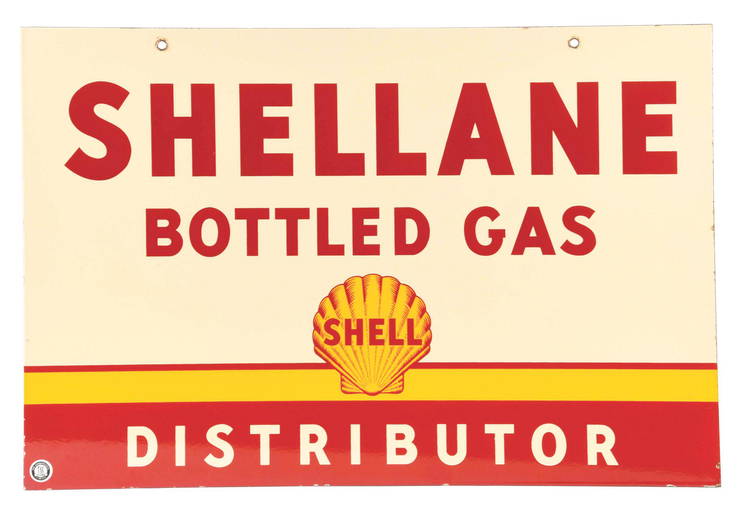 Outstanding Shellane Bottled Gas Porcelain Service Station Sign W ...