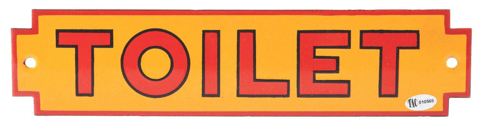 Rare Shell Gasoline Service Station Porcelain Toilet Rest Room Sign.