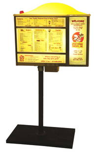 Dog N' Suds Order Matic Drive In Light Up Menu Board Mounted On Wooden ...