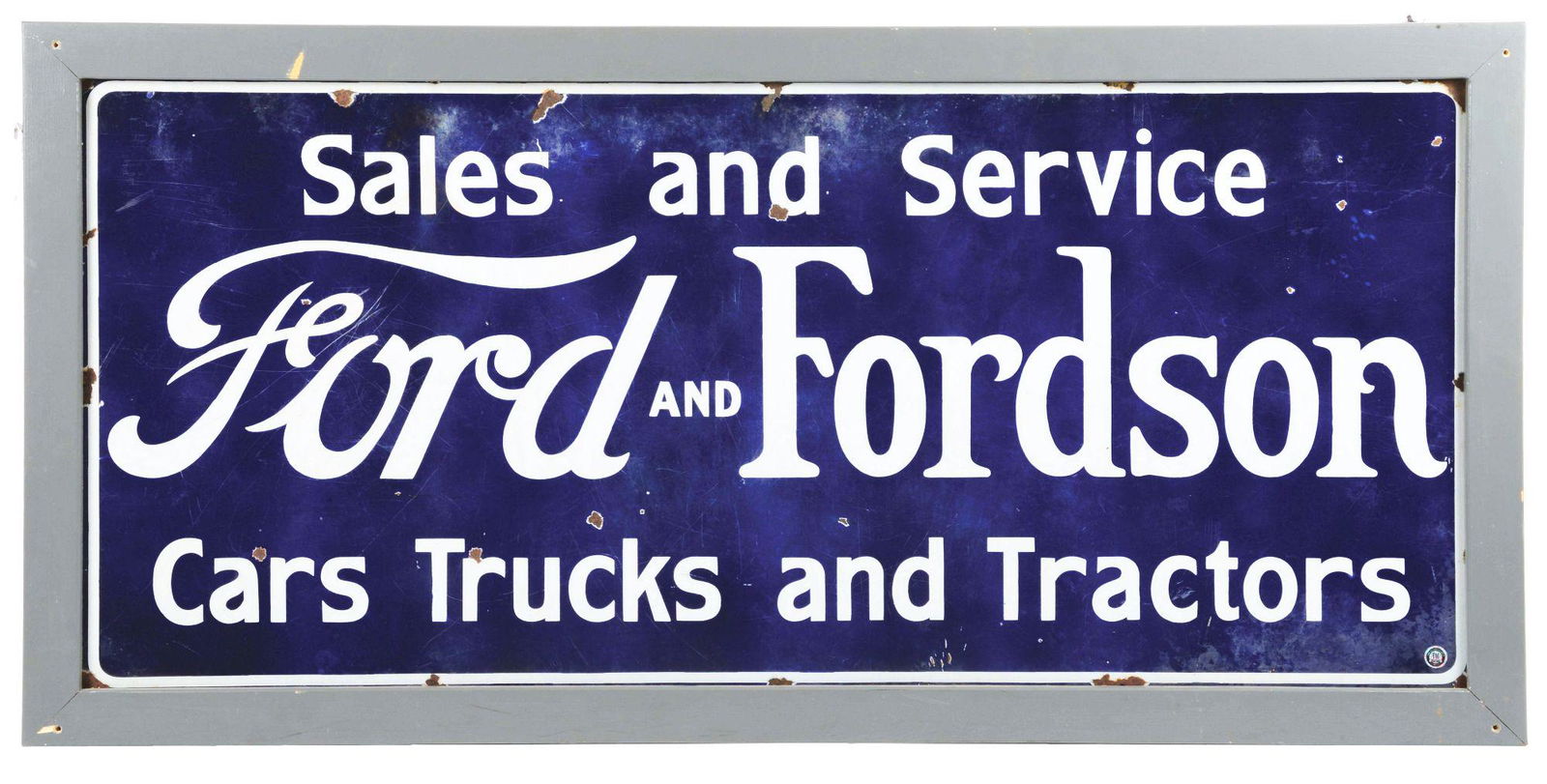 Porcelain Ford And Fordson Cars Trucks And Tractors Sign.