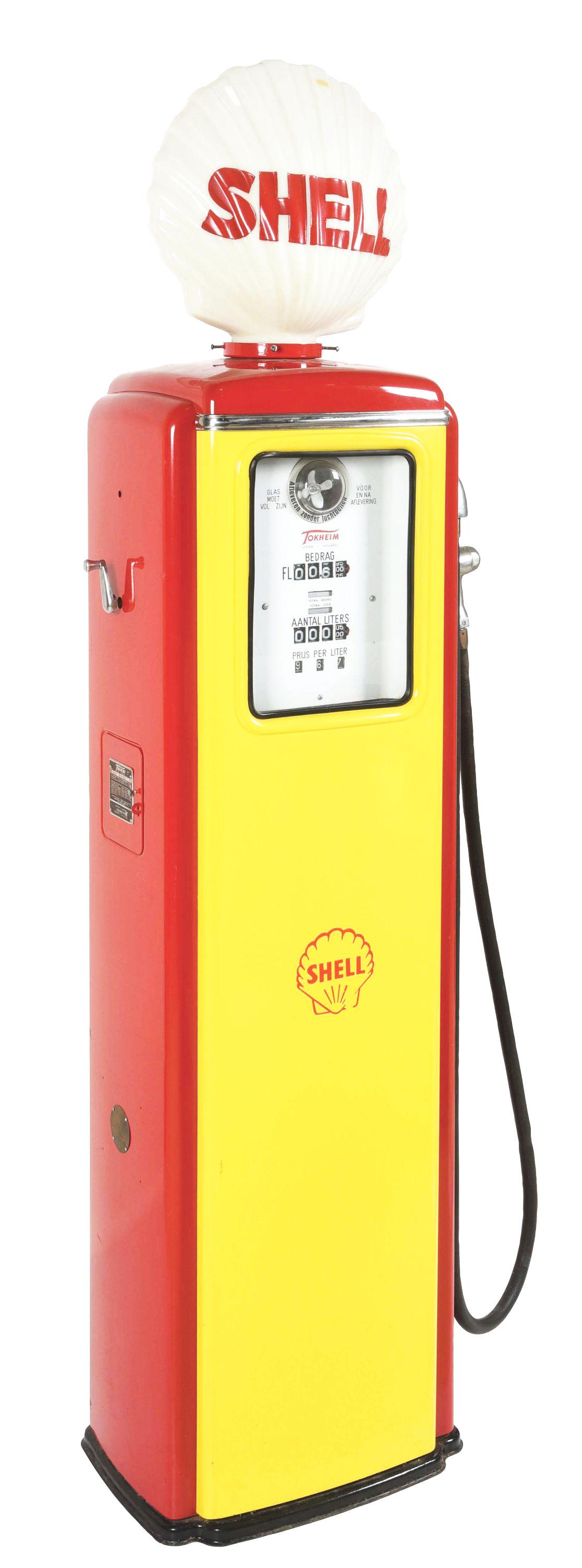 Tokheim Model #39 European Gas Pump Restored In Shell Gasoline.