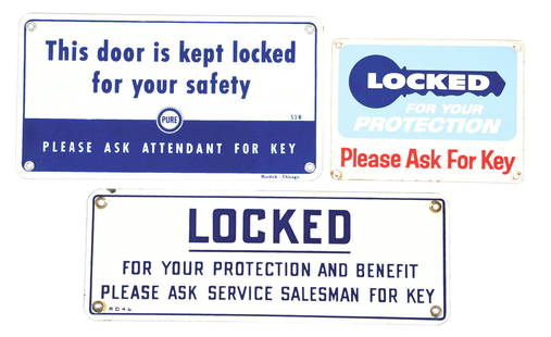 Pure Service Station Restroom Door Porcelain Sign