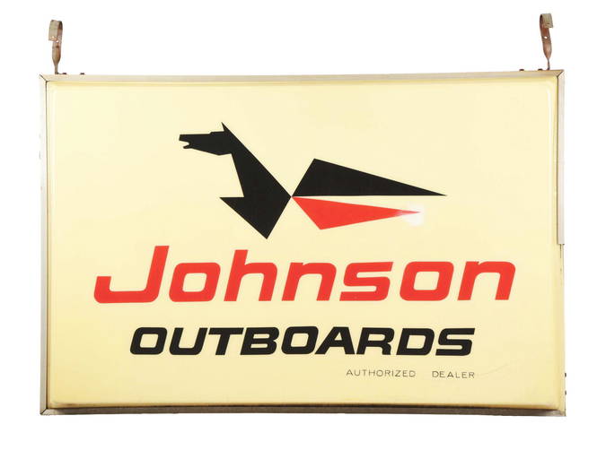 JOHNSON OUTBOARDS LARGE PLASTIC LIGHT UP DEALERSHIP SIGN. (#2282) on ...