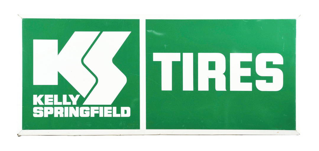 Kelly Springfield Tires Tin Service Station Sign W/ Cookie Cutter Outer ...