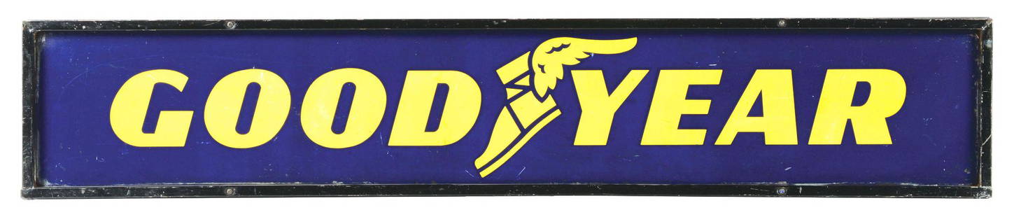 Rare Goodyear Tires Porcelain Service Station Tire Rack Sign W/ Winged ...