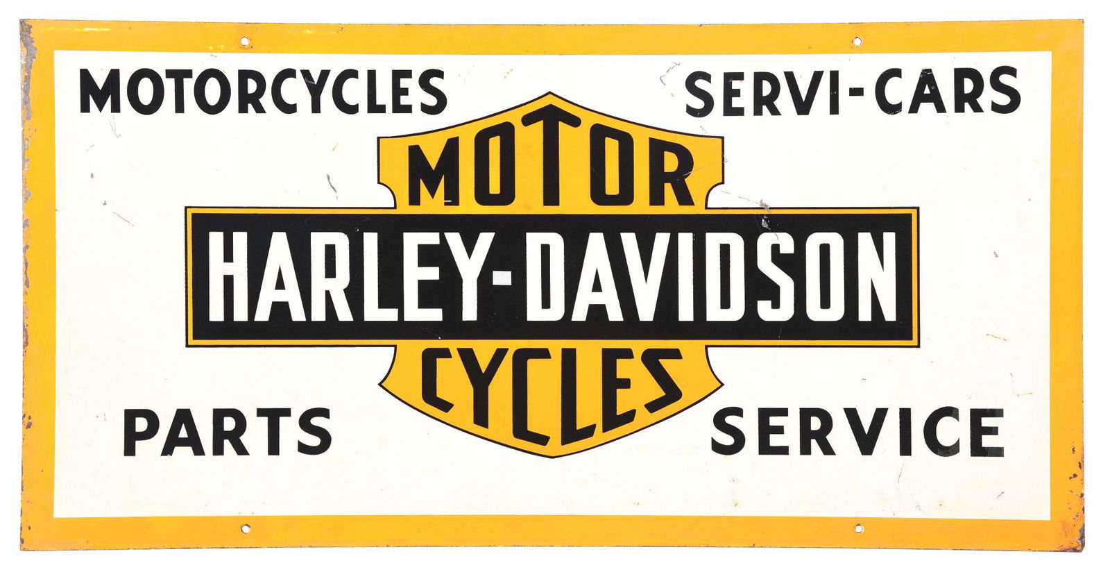 Rare Harley Davidson Motorcycles Parts & Service Sign W/ Bar & Shield ...