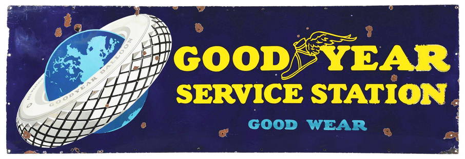 Goodyear Service Station Good Wear Porcelain Sign Tac