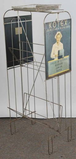 Large Metal Kotex Tissue Display Rack.