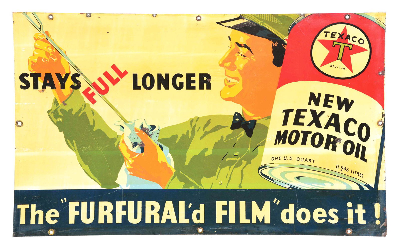Texaco Motor Oil Sign.