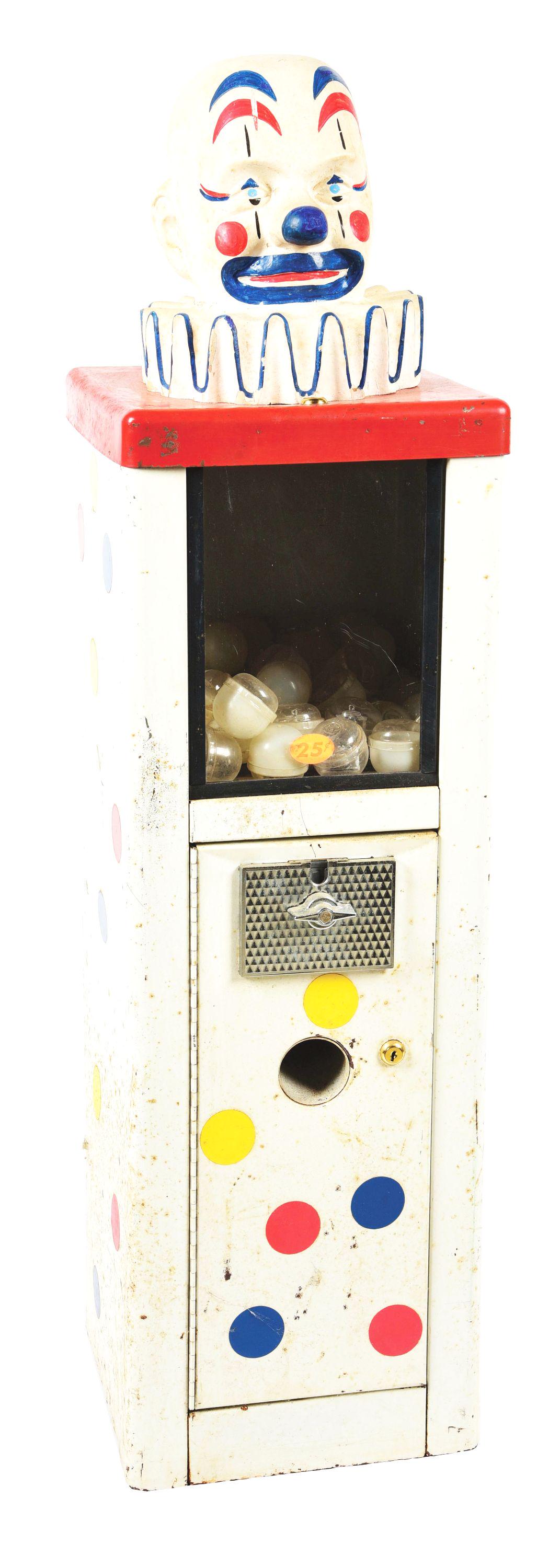 25¢ Clown Vending Gumball Machine.