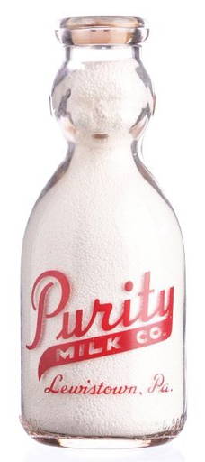 Purity Milk Co. Baby Face Milk Bottle.