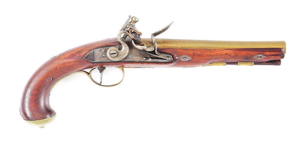 (a) American Stocked Pistol With Ketland Lock, Silver Wire Inlay And ...