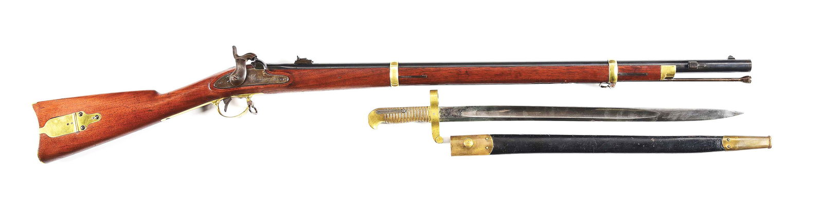 (a) Remington 1862 Zouave Percussion Musket With Bayonet.