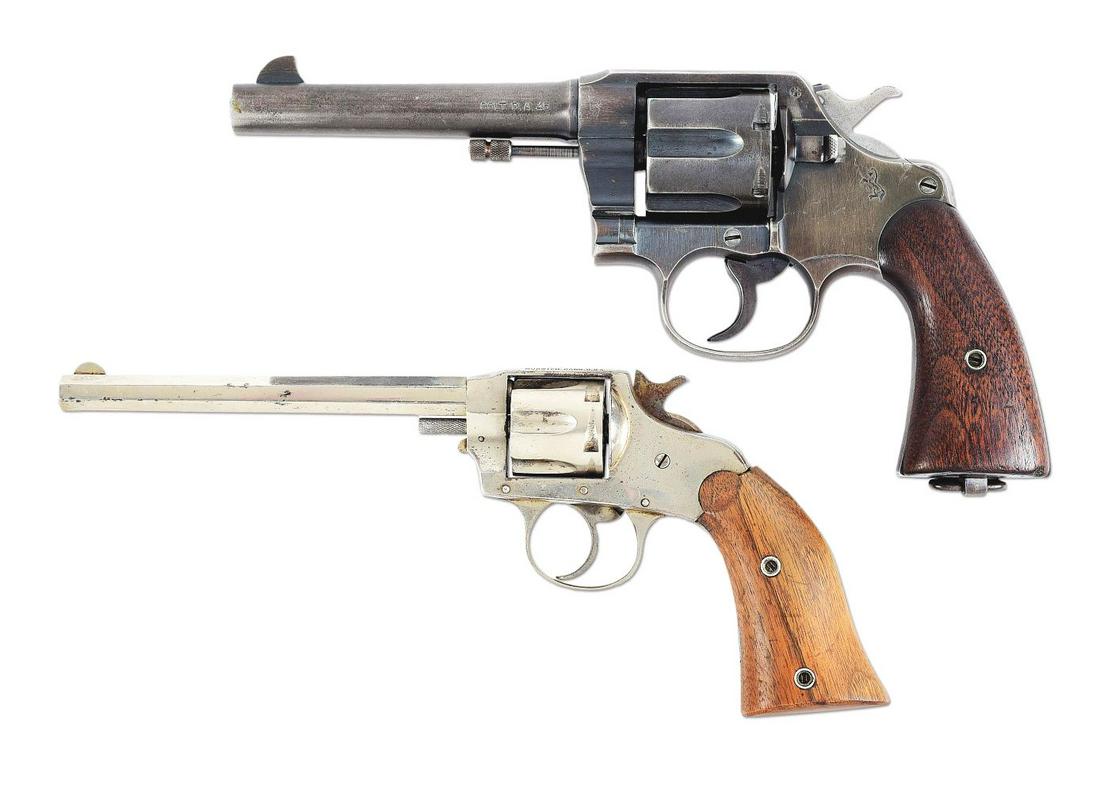 (C) LOT OF 2: COLT MODEL 1917 AND HOPKINS & ALLEN NO. 6 DOUBLE ACTION ...