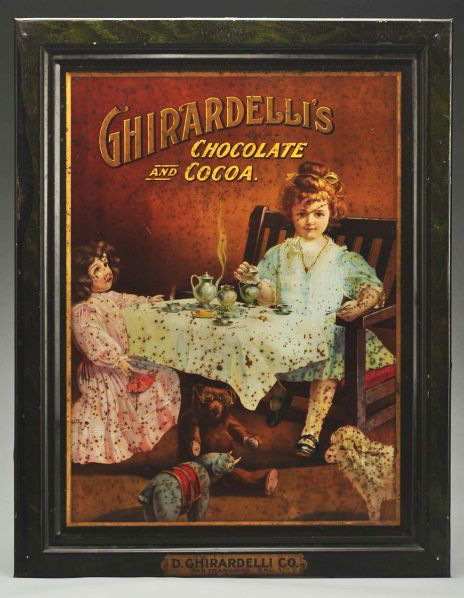 Tin Ghirardelli's Chocolate Advertising Sign.