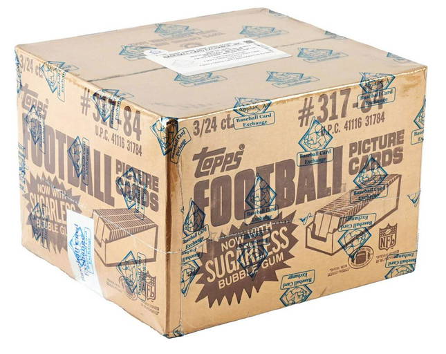 1984 Topps Football Factory Sealed Grocery Rack Case - 3 Boxes 72 Packs 