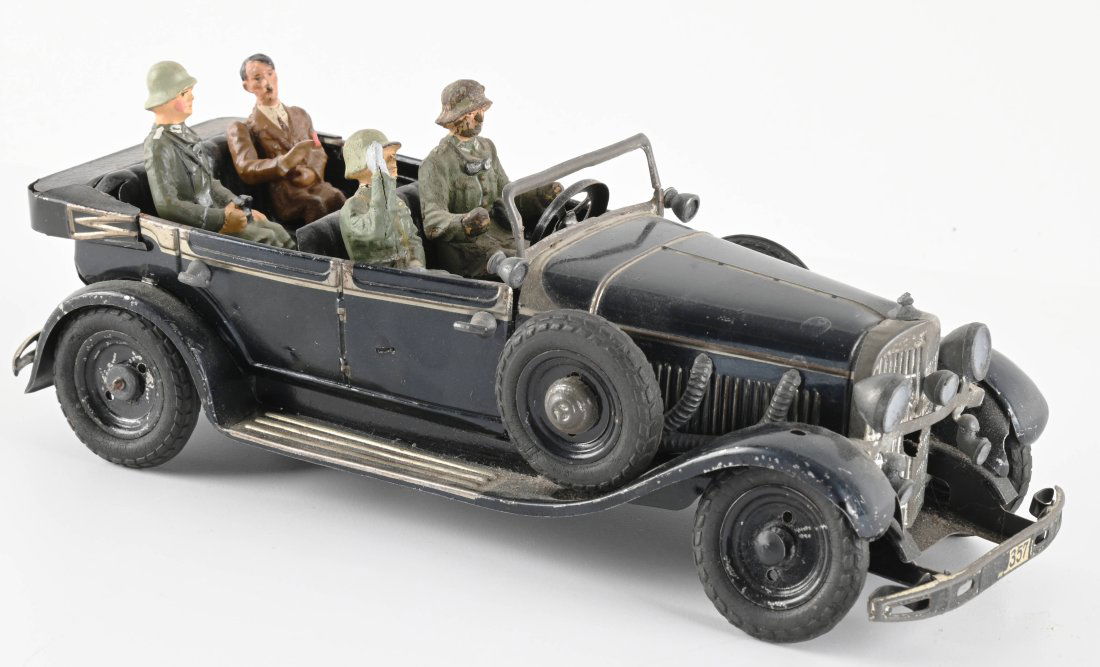 German Pre War Tin Litho Wind Up Tippco Mercedes Staff Car.