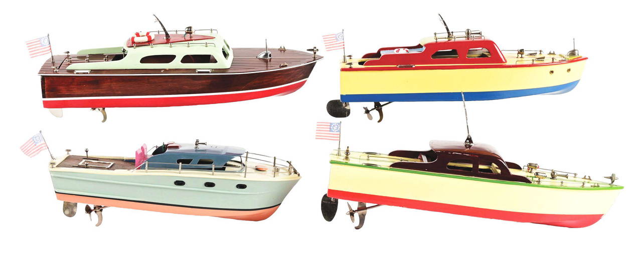 LOT OF 4: JAPANESE BATTERY-OPERATED WOODEN CABIN CRUISERS. (#2431) on ...