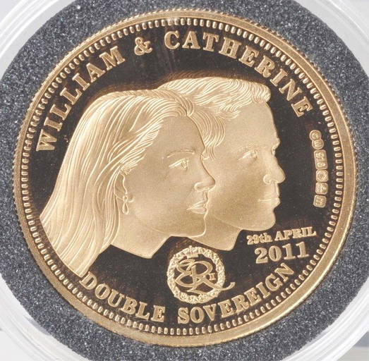 Double Sovereign William & Catherine Proof Gold.