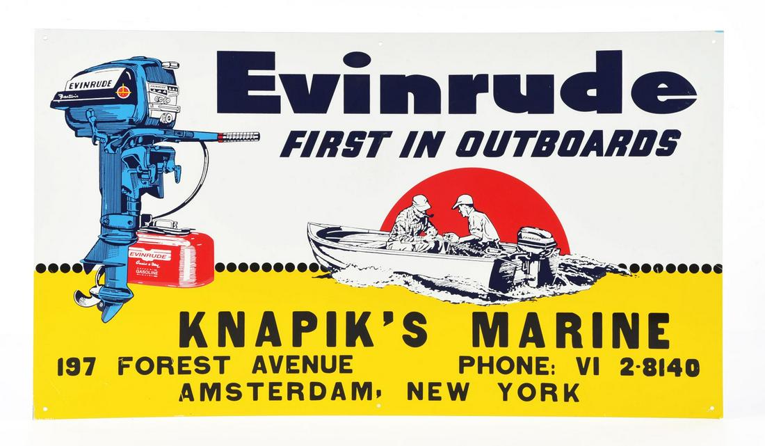 Evinrude First In Outboards Sign.