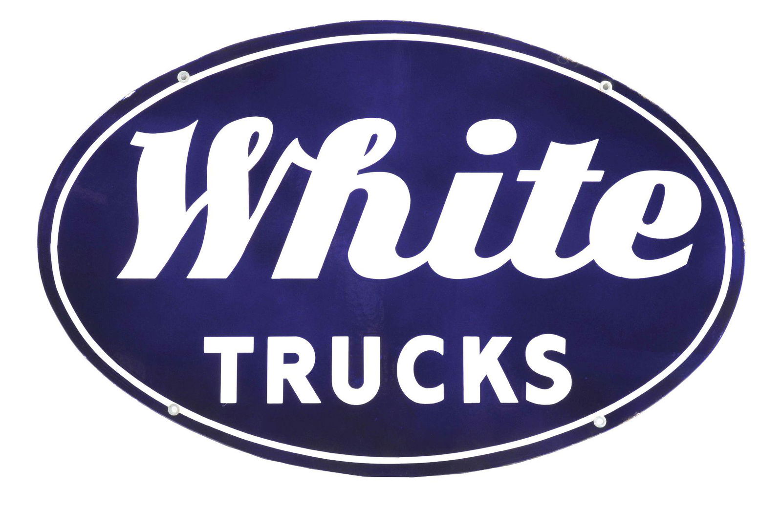 Outstanding N.o.s. White Trucks Porcelain Dealership Sign.
