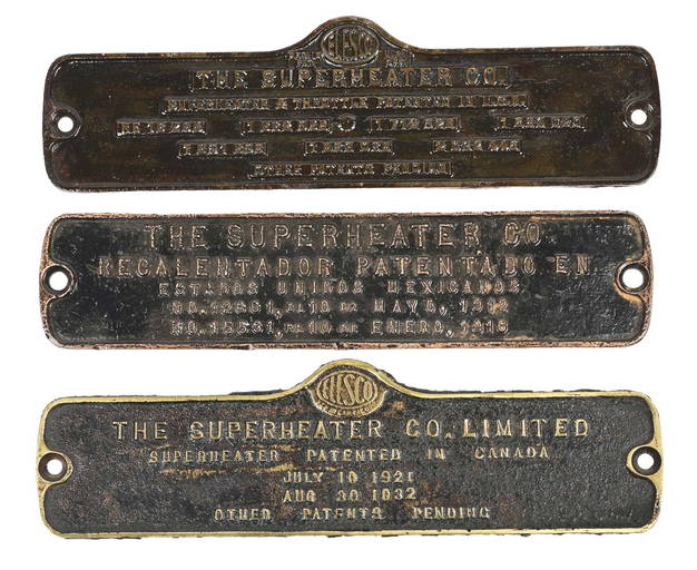 LOT OF 3: STEAM LOCOMOTIVE COMPONENT PLATES. (#3372) on Mar 23, 2023 ...