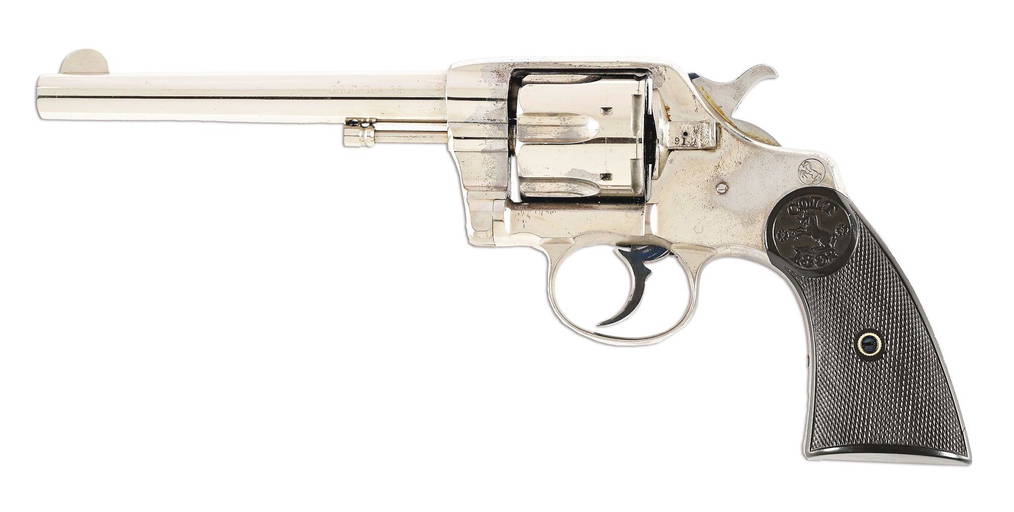 (a) Very Attractive Nickel Plated Colt Model 1892 New Army Revolver ...