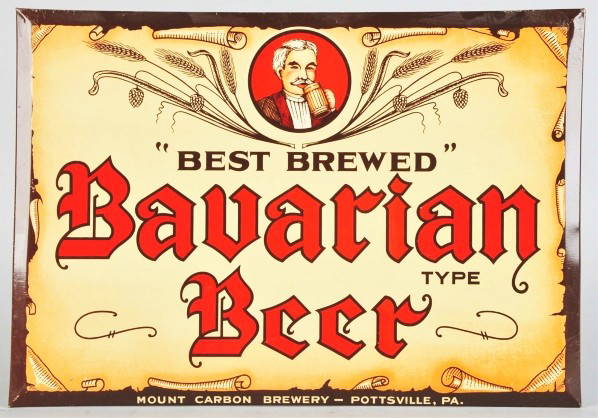 Tin Bavarian Beer Sign.