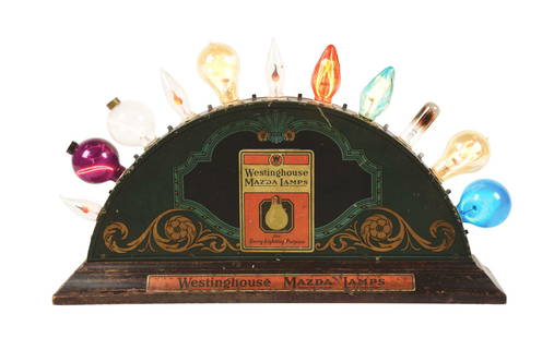 National Mazda Lamps Tin Light Up Display