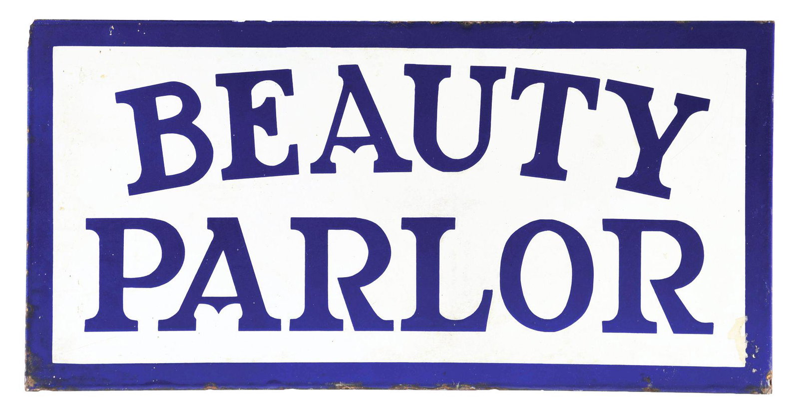 Beauty Parlor Porcelain Flange Sign.