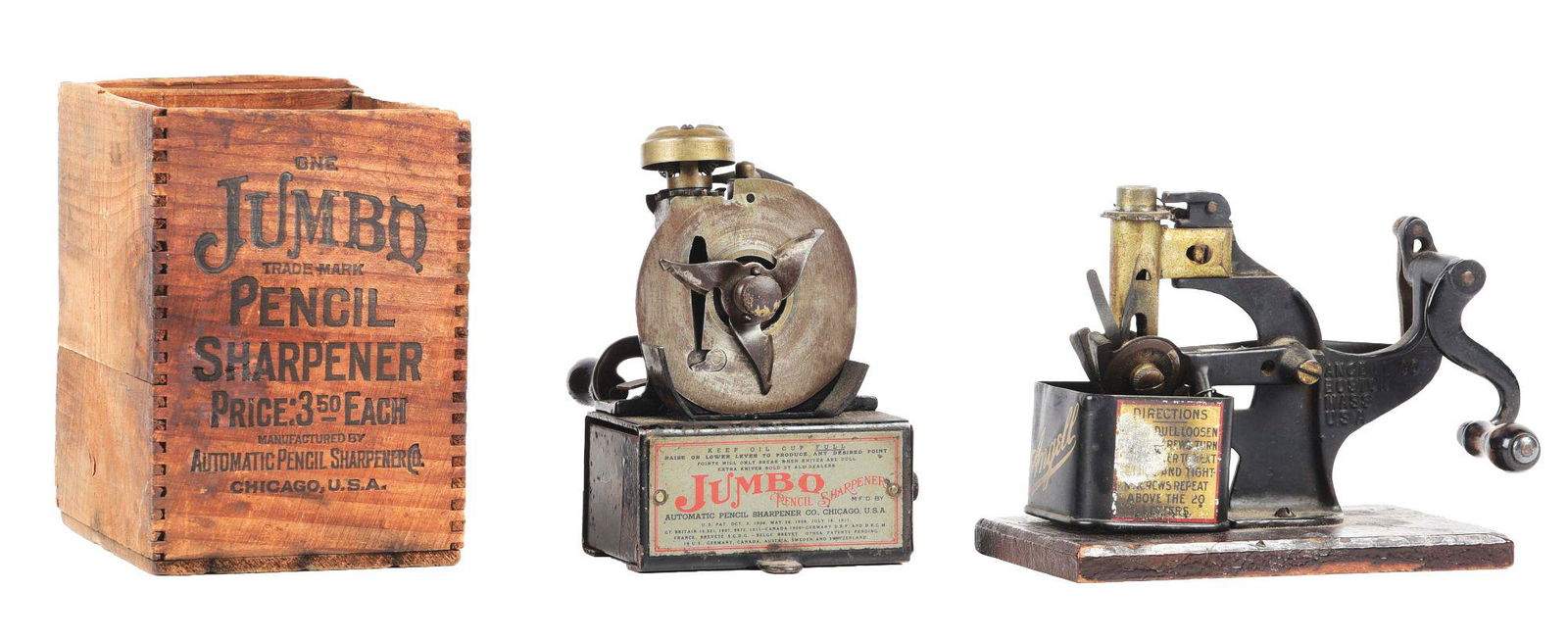 Lot Of 2 angell jumbo Mechanical Pencil Sharpeners