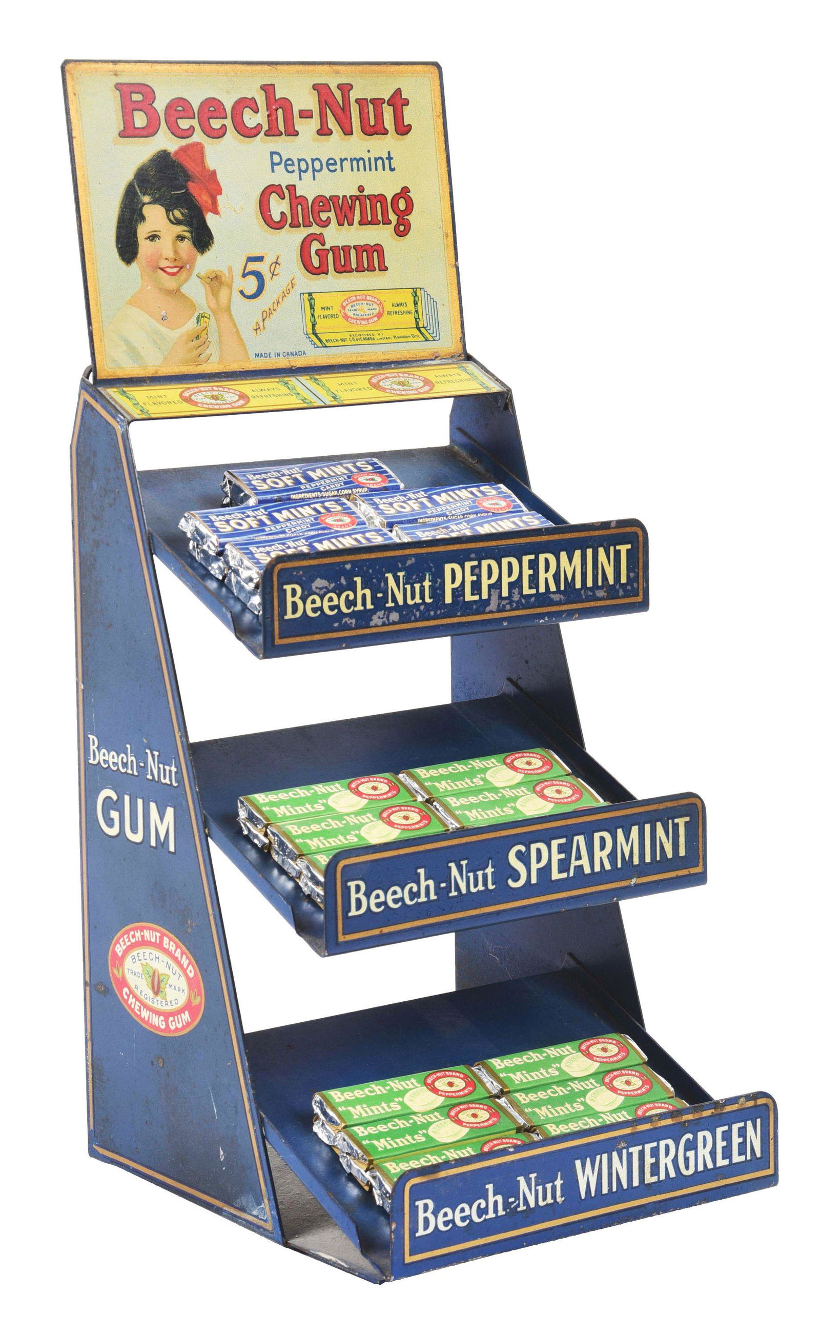 Beech-nut Peppermint Chewing Gum Point Of Sale Display W/ Little Girl ...