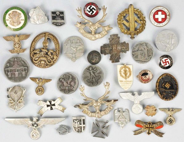 Lot Of German Nazi Military Pins Badges.