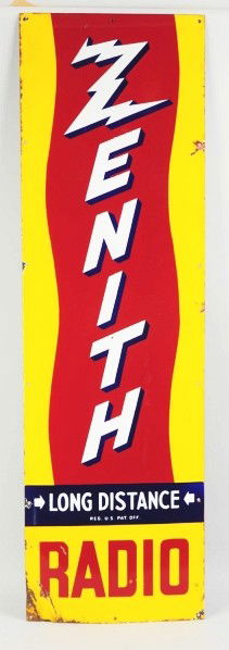 161: Porcelain Zenith Radio Sign.