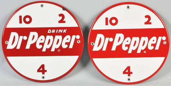 Lot Of 2: Porcelain Dr. Pepper Signs.