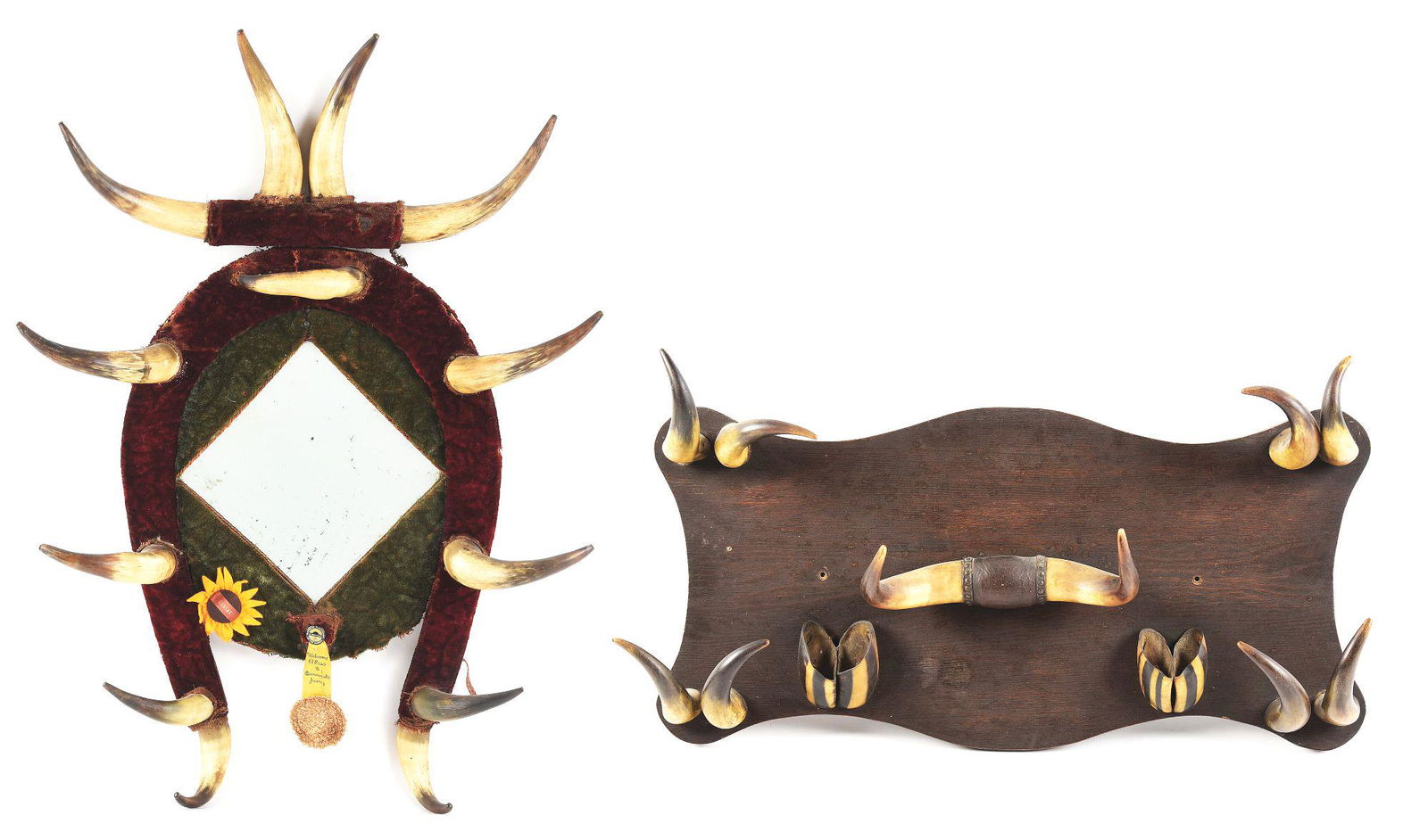 Lot Of 2 Antique Horn Racks Auction