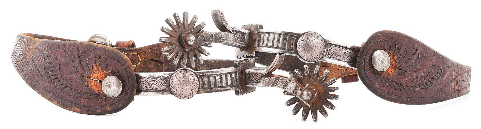 Unusual Silver Inlaid Spurs Auction