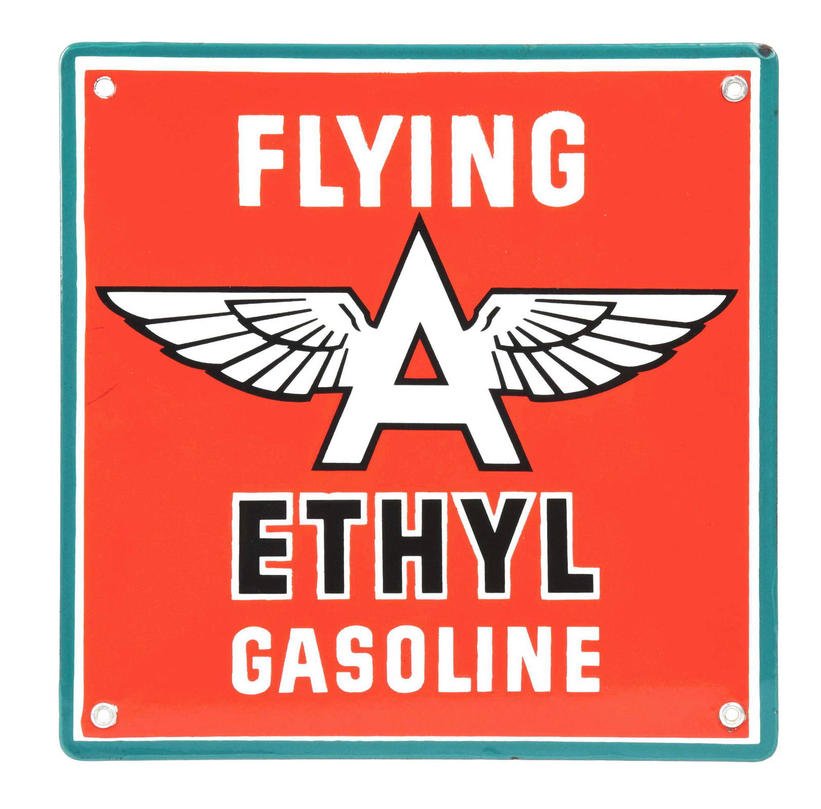 Outstanding Associated Flying A Ethyl Gasoline Porcelain Pump Plate ...